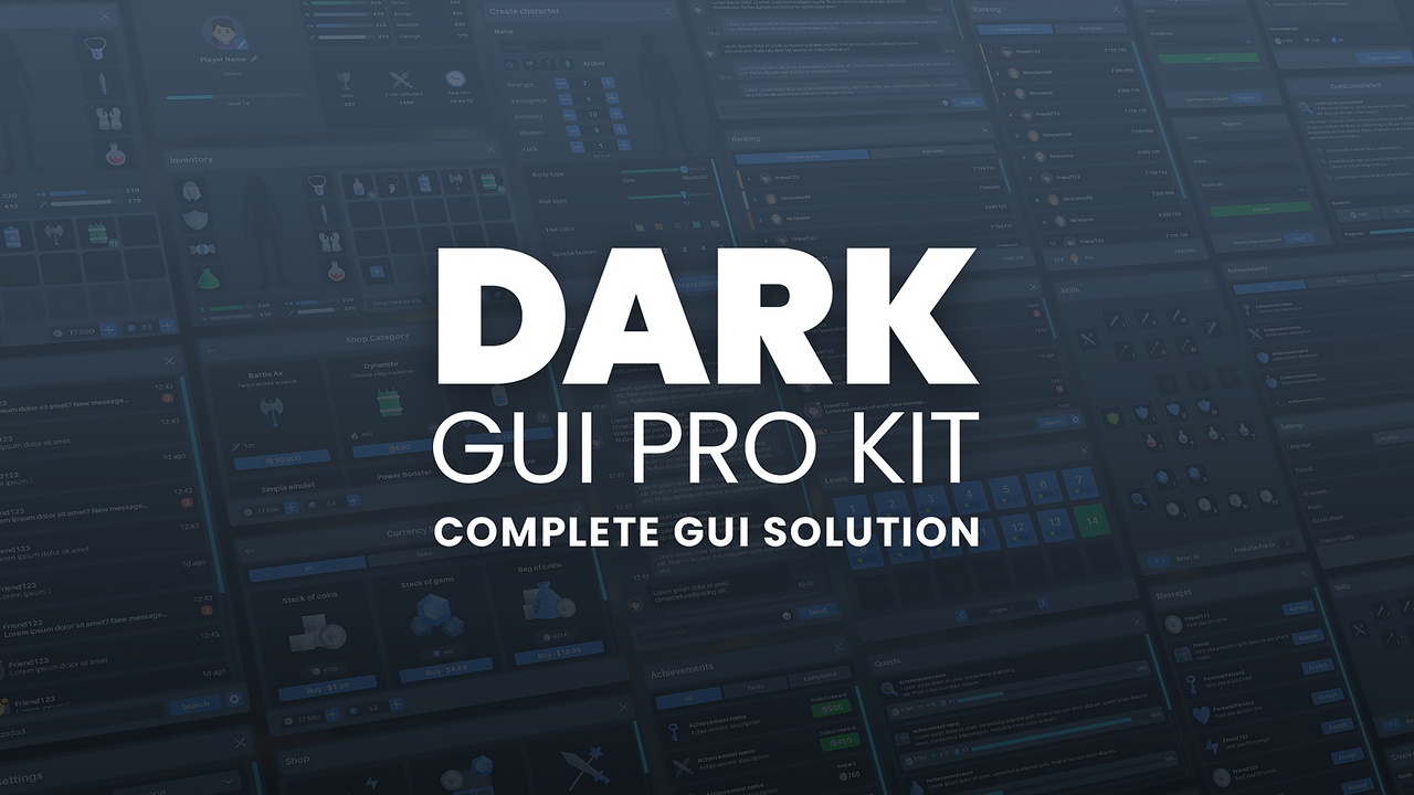 Dark GUI / UI / Main Menu Pro KIT – complete solution 5.5 - Unreal