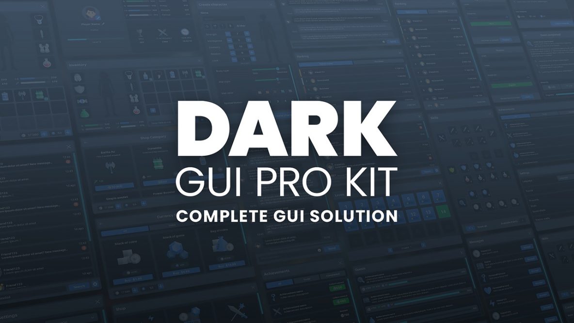 Dark GUI / UI / Main Menu Pro KIT – complete solution + psd sources 5.5 ...