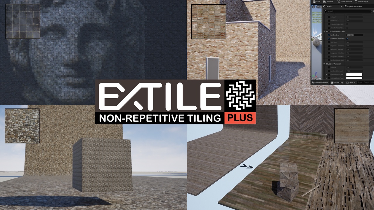EXTILE PLUS -Ultimate Non-Tiling Material Toolkit for Unreal Engine Environments 5.0 VIP - Unreal