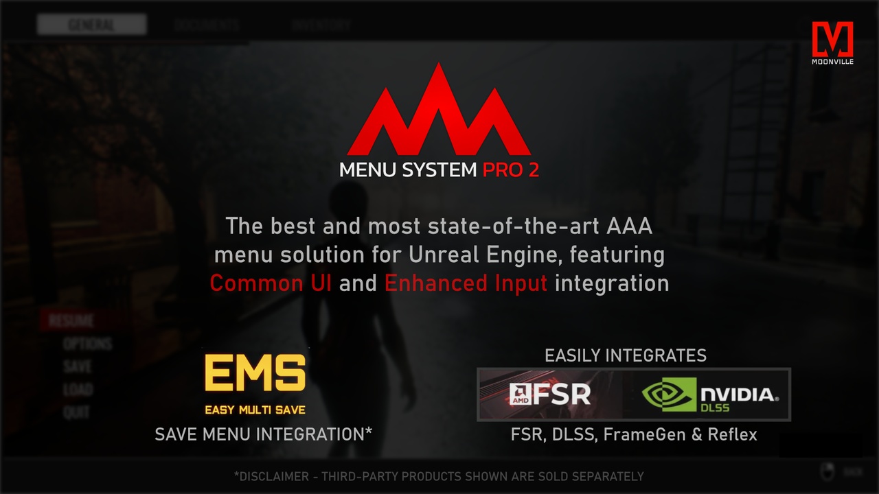 Menu System Pro by Moonville 5.5 VIP - Unreal