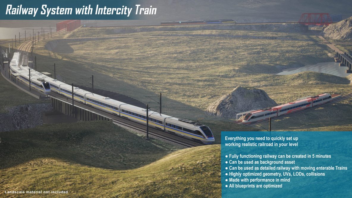 Railway System with IC Train 5.6 VIP - Unreal